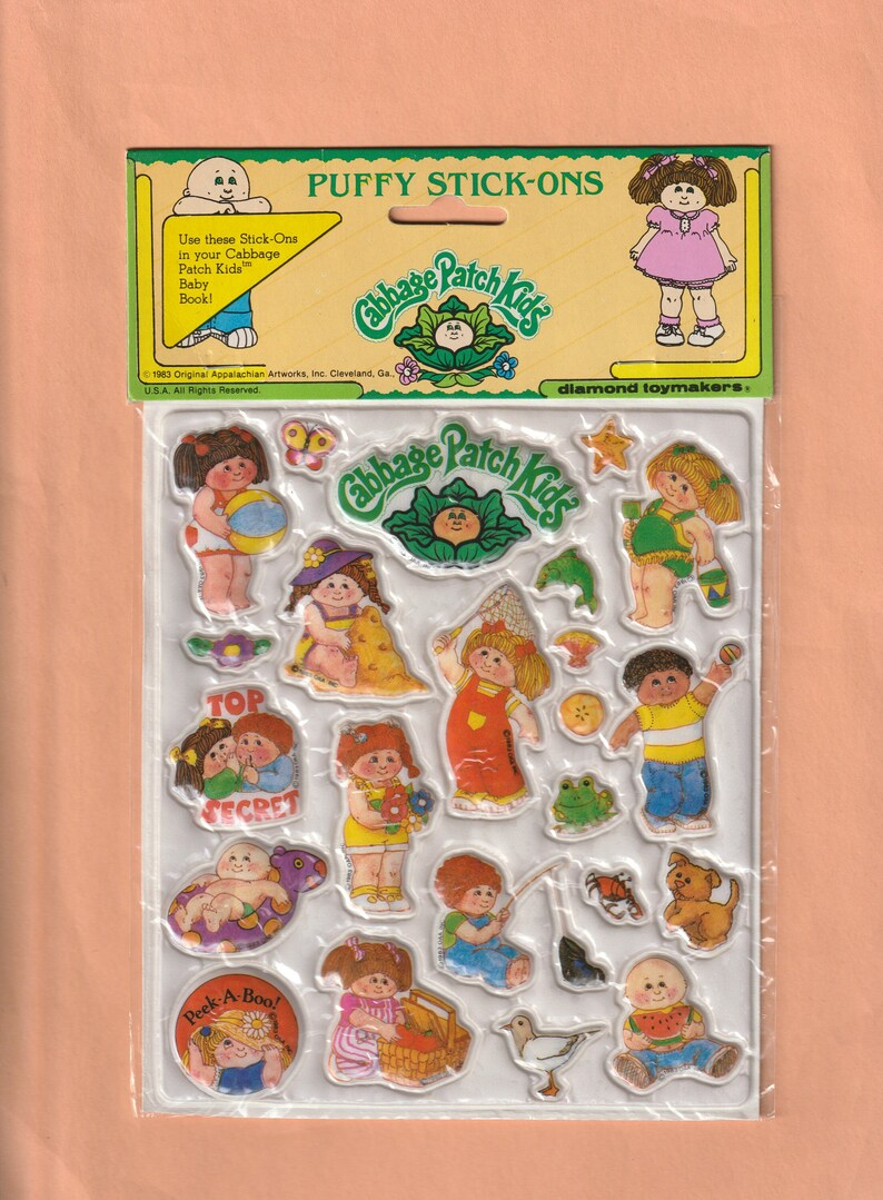Vintage Cabbage Patch Kids Puffy Stickers 3 - Etsy