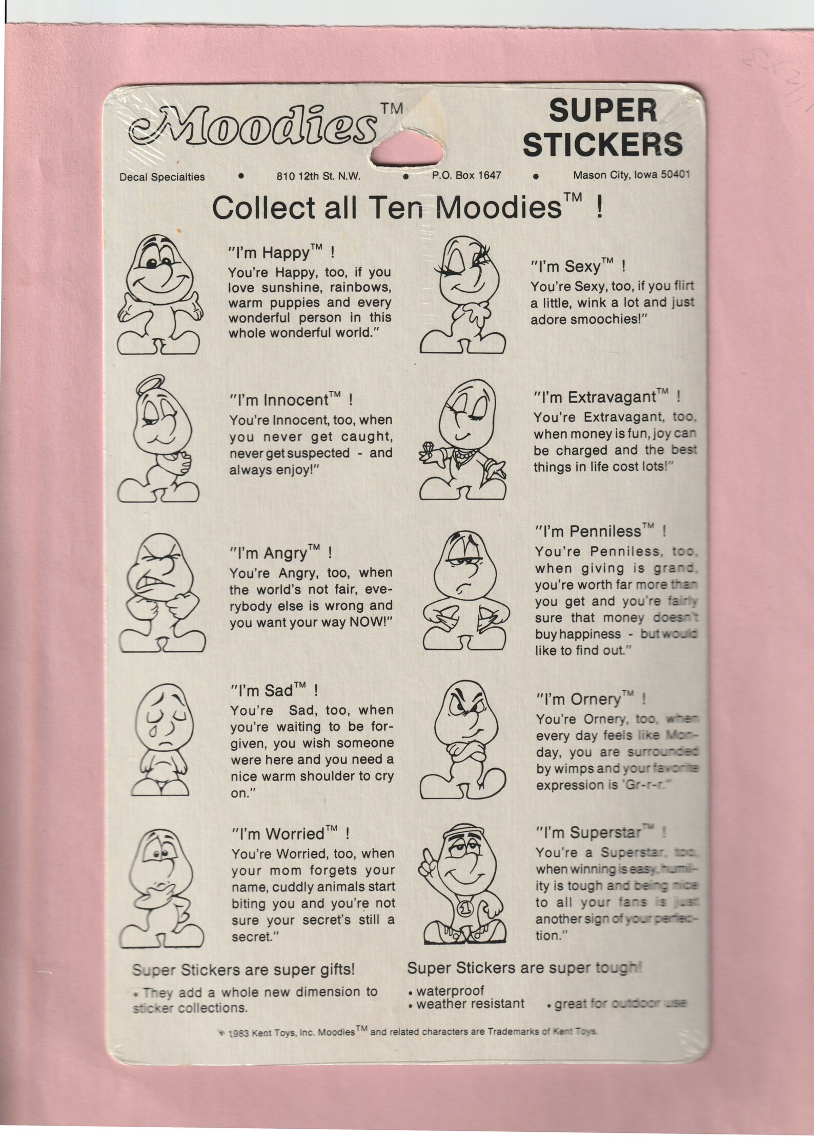 Vintage Moodies Super Stickers SEALED Penniless - Etsy