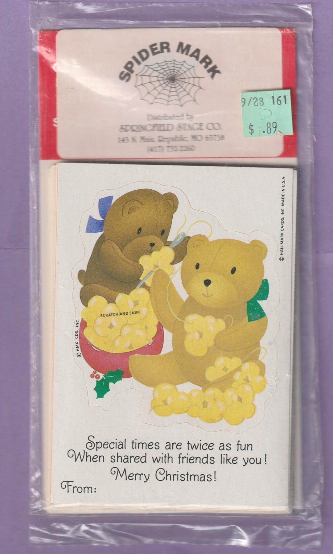 RARE Vintage 1980 Hallmark Christmas Scratch and Sniff Sticker Labels ...