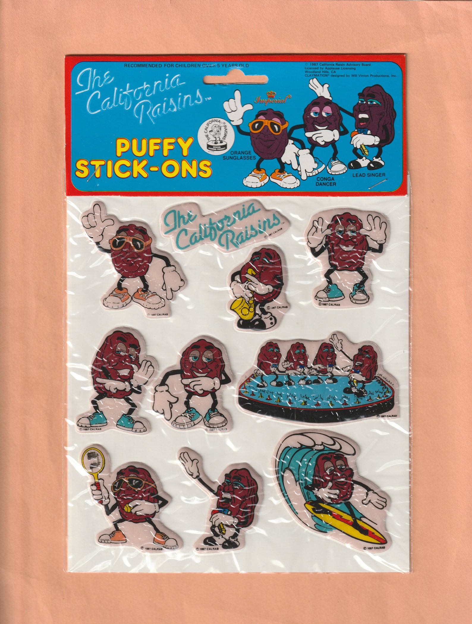 Vintage 1980s California Raisins Puffy Stickers - Etsy