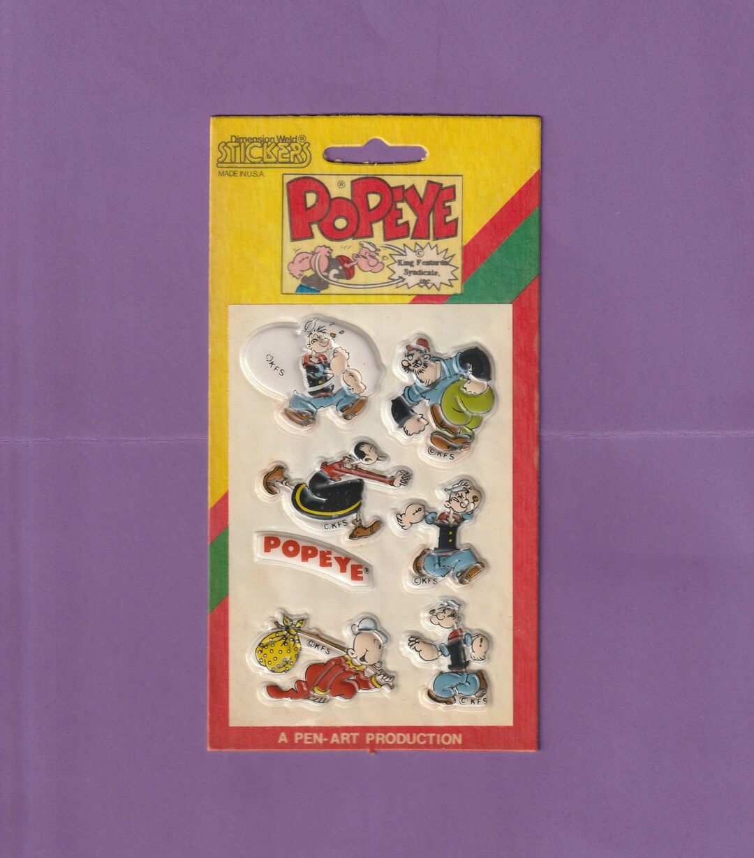 Vintage 1979 Dimension Weld Popeye Puffy Stickers 2 - Etsy