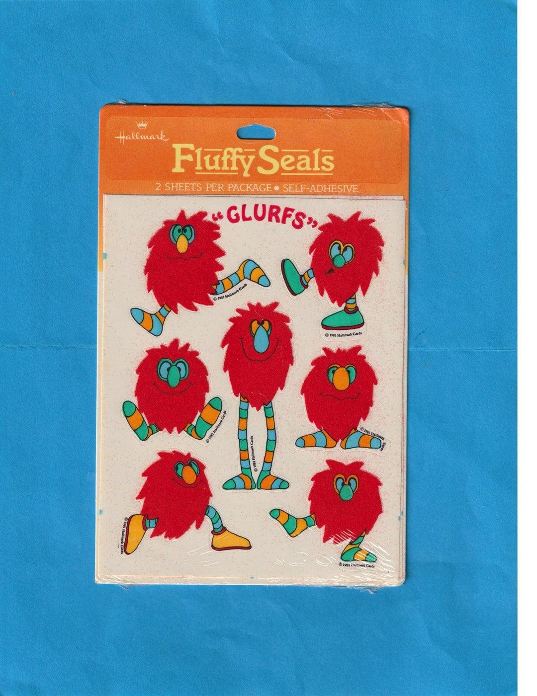 Vintage RED 1980s GLURF Fluffy Seals Sticker Pack SEALED - Etsy