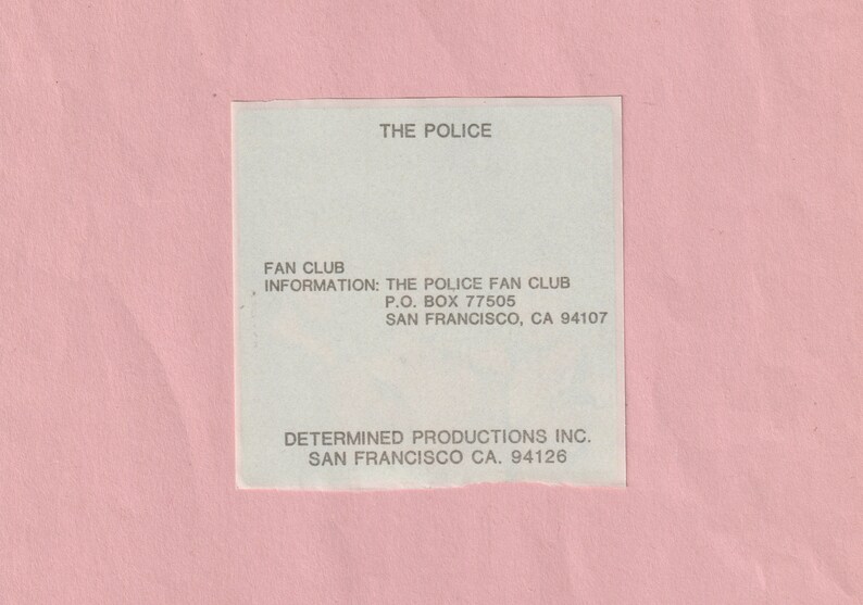 Vintage 1980s the Police Club Sticker - Etsy