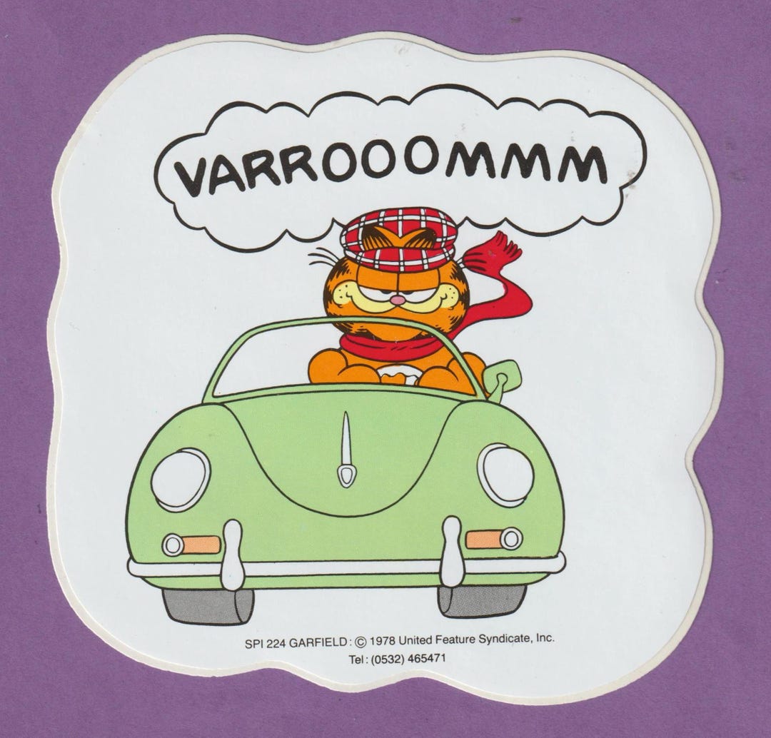 Vintage LARGE 1970s GARFIELD Sticker - Etsy