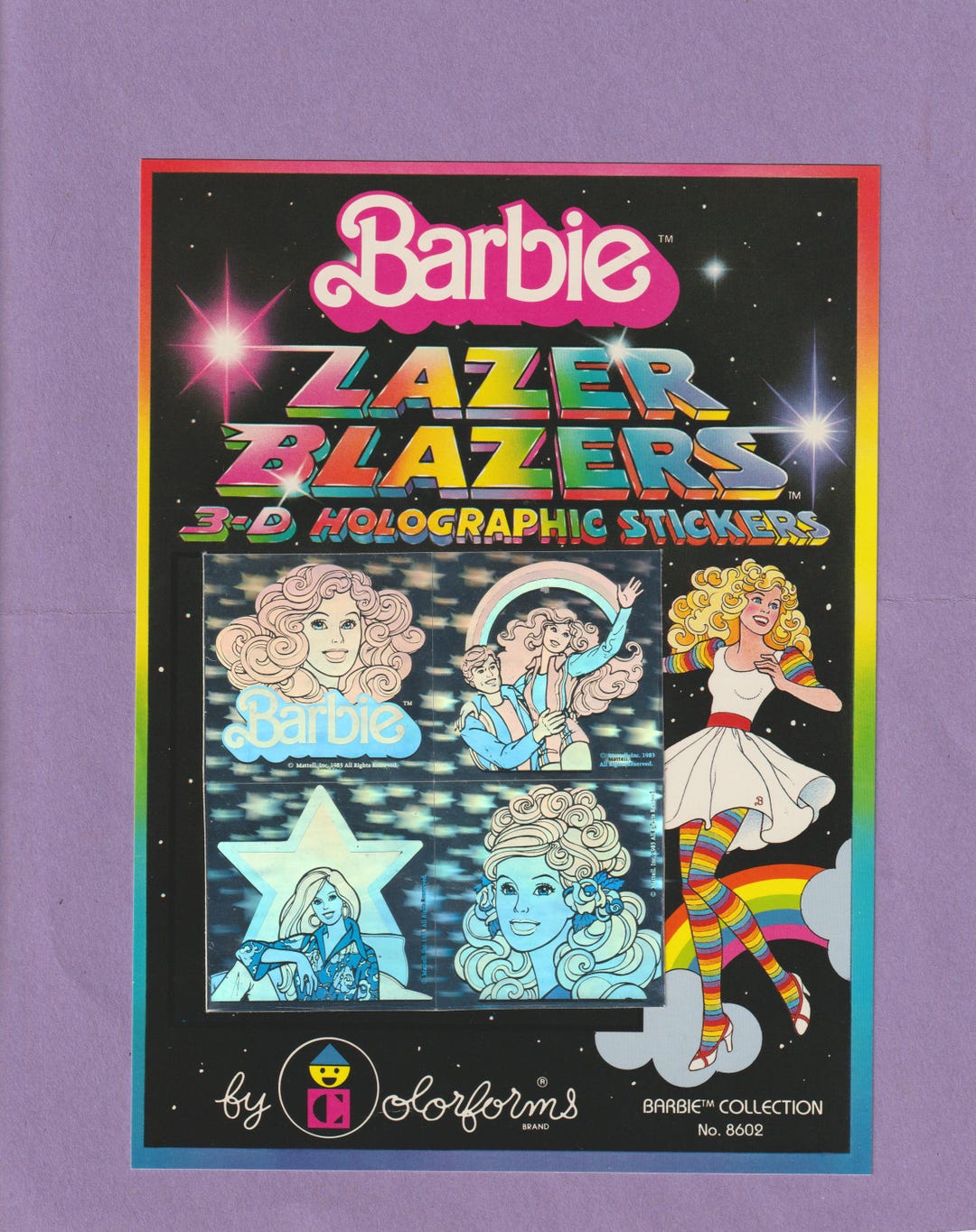 Vintage 1980s COLORFORMS Barbie LAZER BLAZERS Stickers - Etsy