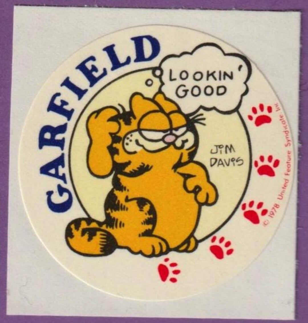 Vintage KAT'S MEOW Garfield Sticker Lookin' GOOD - Etsy