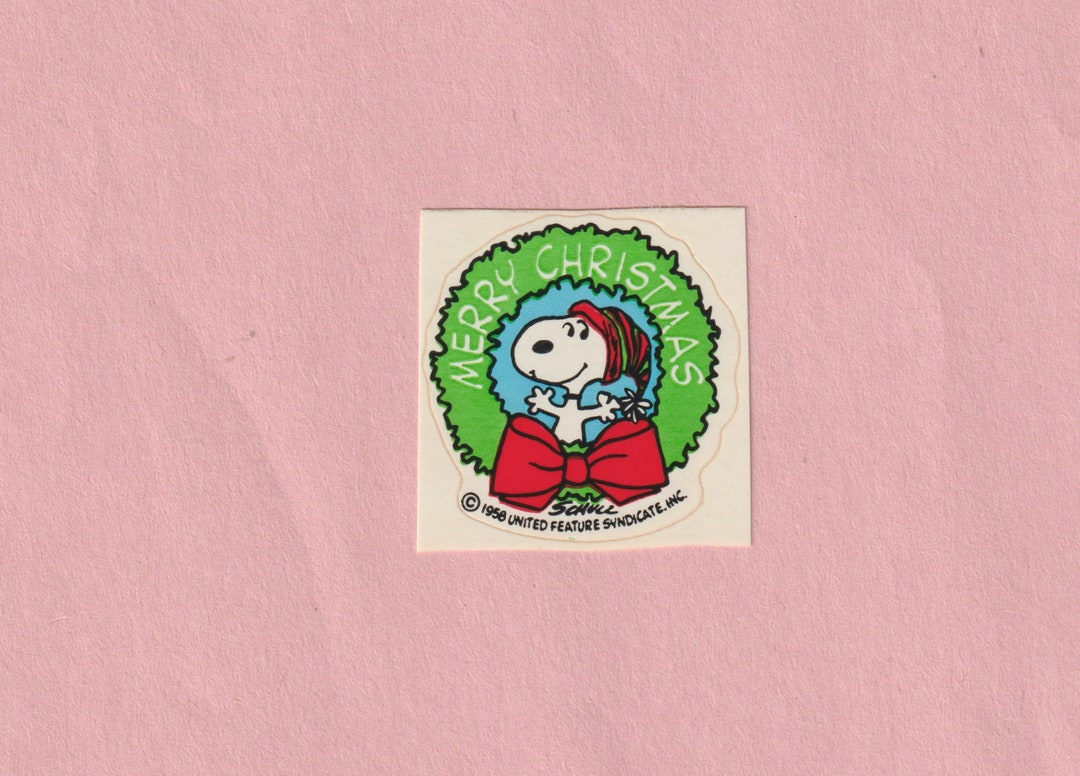 Vintage Peanuts Snoopy Christmas Sticker - Etsy
