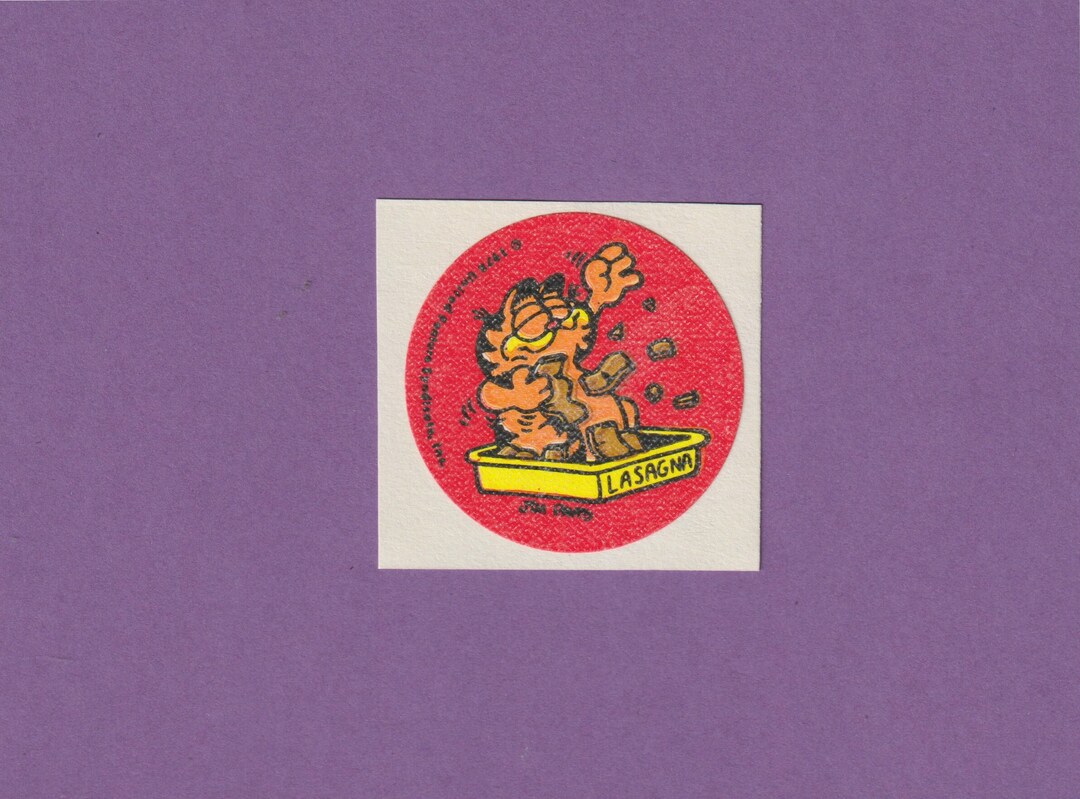Vintage 1980s Garfield Lasagna Scratch & Sniff Sticker by Kats Meow ...