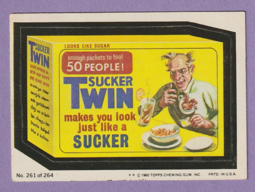 Vintage 1970s Wacky Package Pack Sticker SUCKER TWIN - Etsy