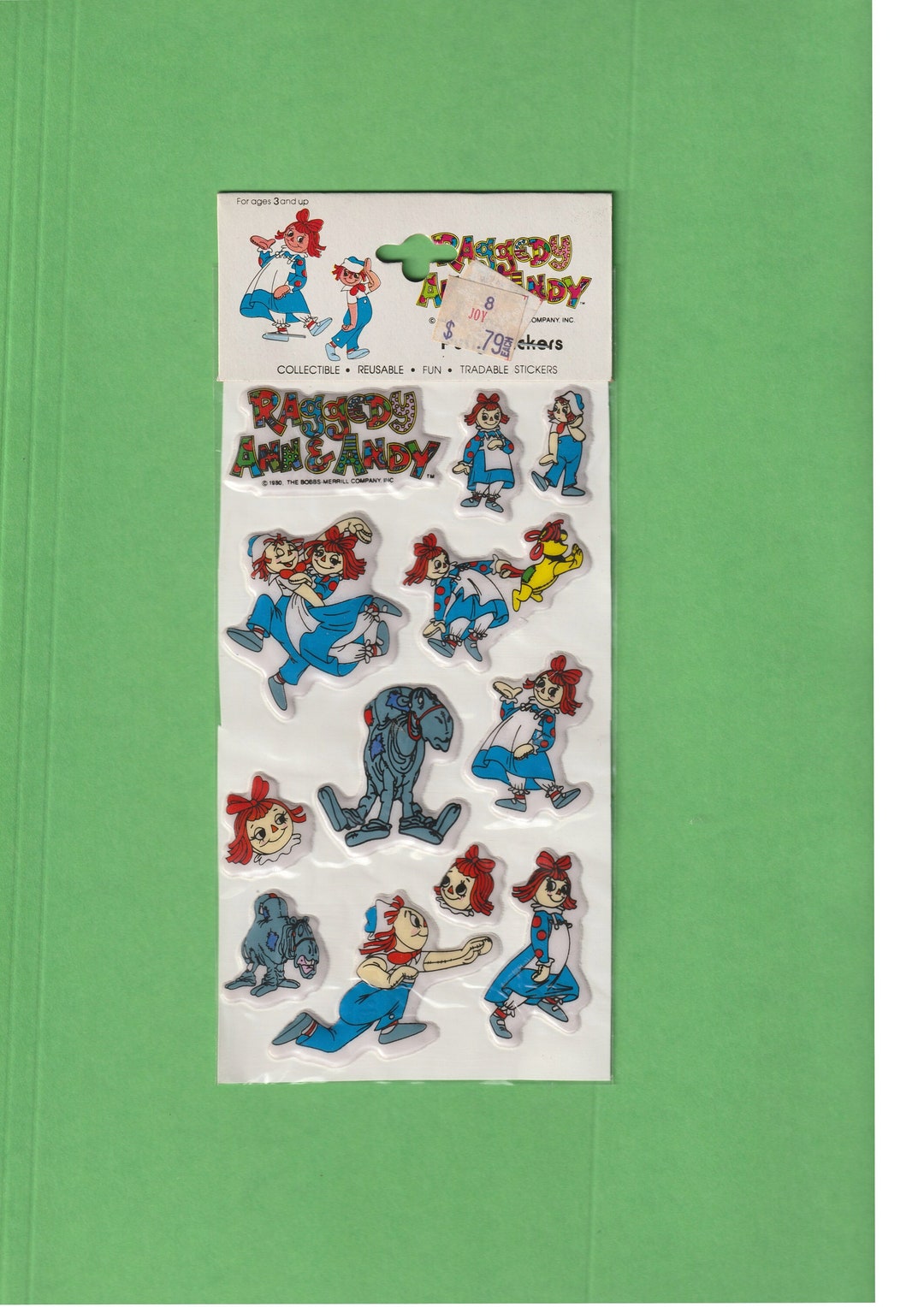 Rare Vintage 1980s RAGGEDY ANN & ANDY Puffy Stickers - Etsy