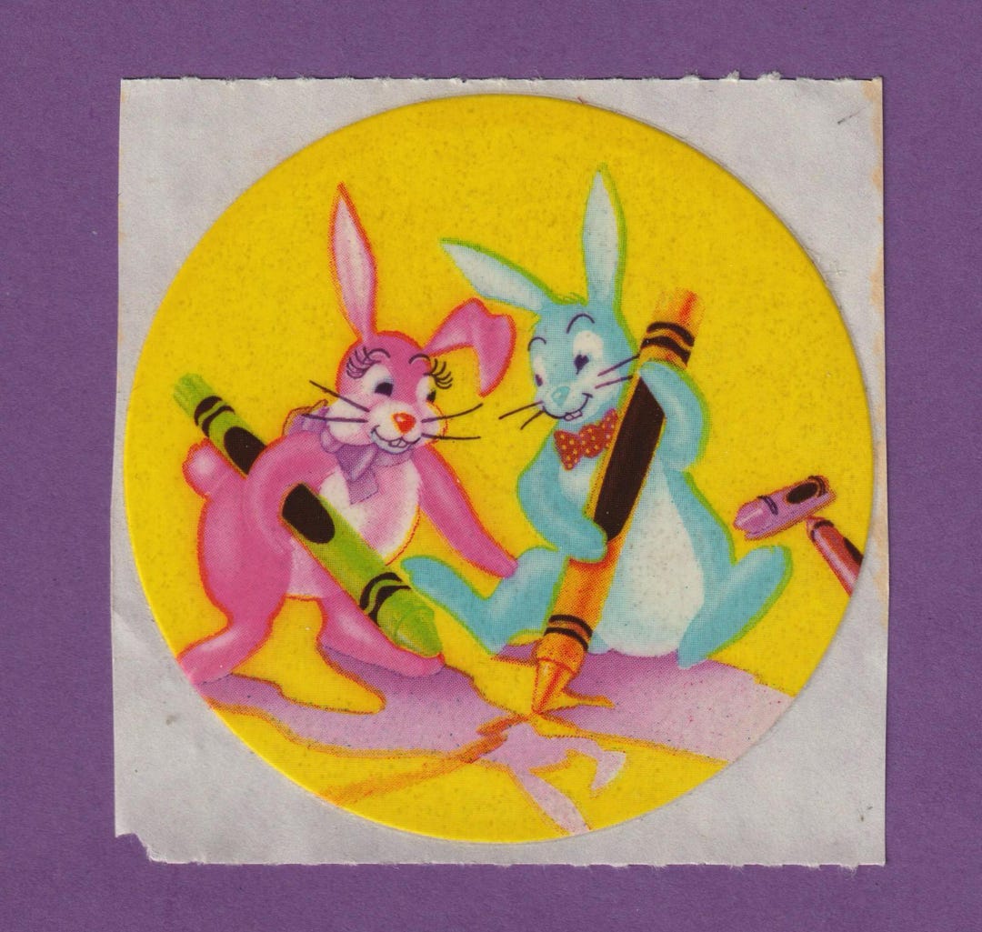 Vintage Lisa Frank 1980s RABBITS Sticker CRAYONS - Etsy
