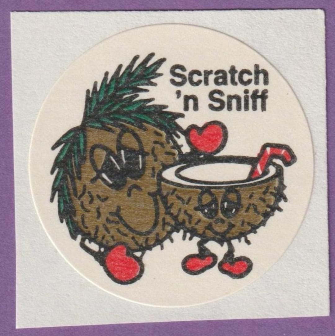 Vintage 3M Scratch & Sniff Sticker COCONUT - Etsy