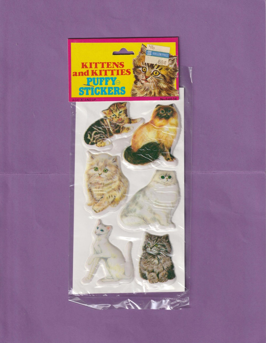 Vintage 1980s KITTEN Puffy Sticker CAT - Etsy