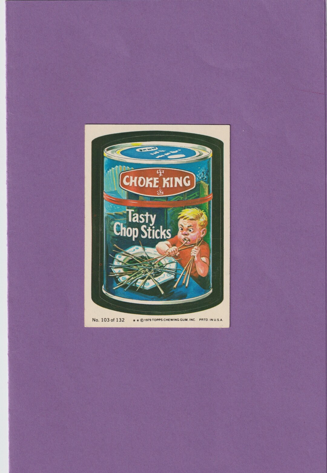 Vintage 1979 Wacky Package Pack Sticker Choke King Chop Sticks - Etsy