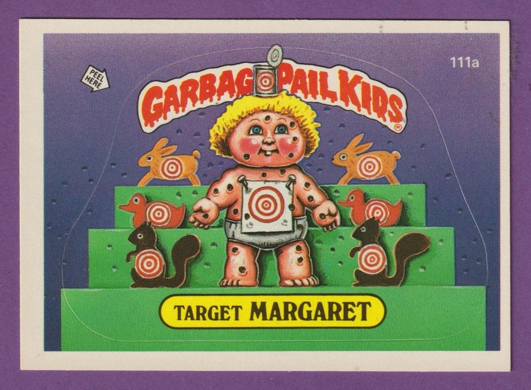 Vintage 1980s GARBAGE PAIL KIDS Wax Pack Sticker Target Margaret - Etsy