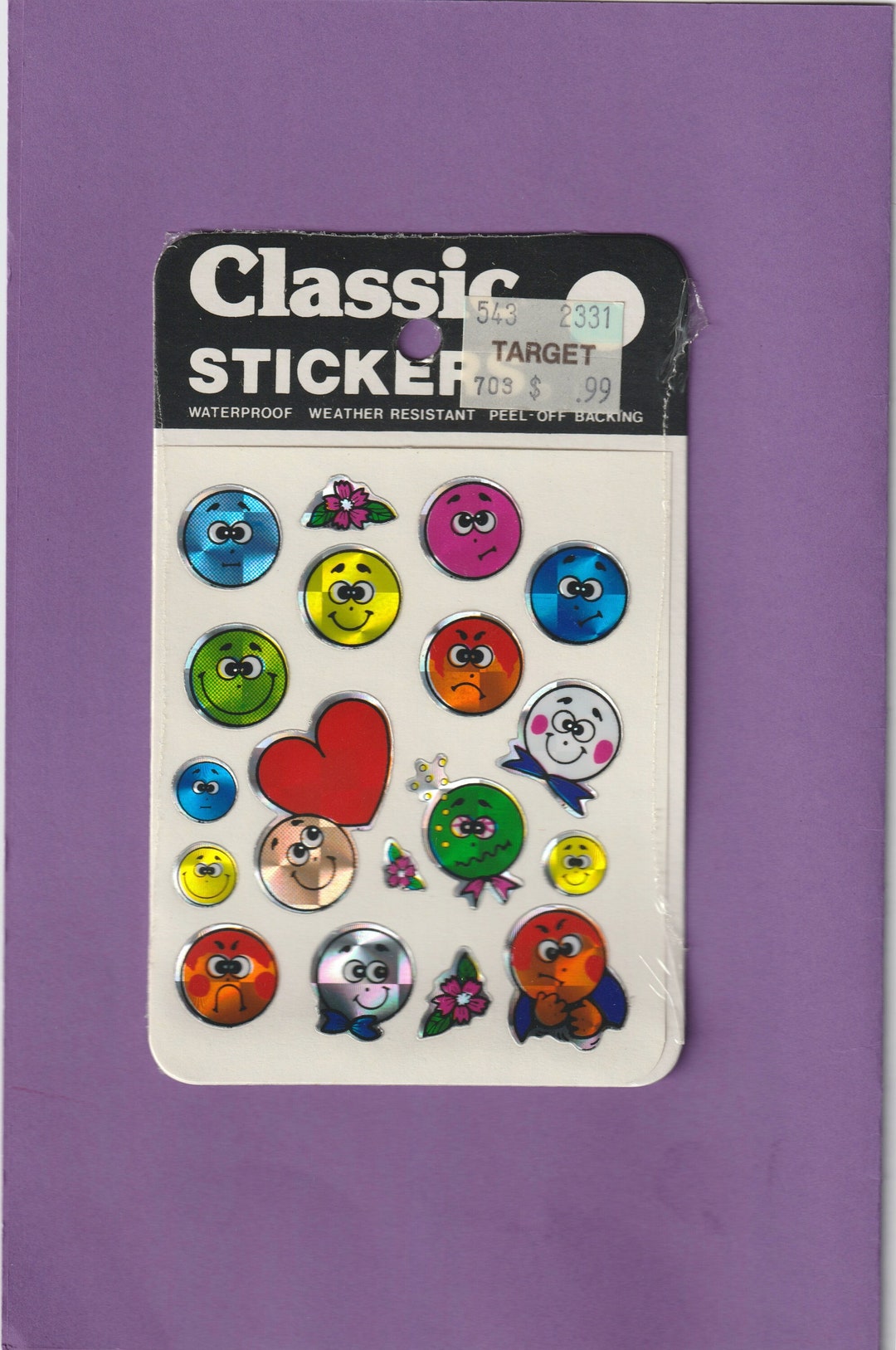 Vintage 1980 Classic Stickers Smiley Faces SEALED - Etsy