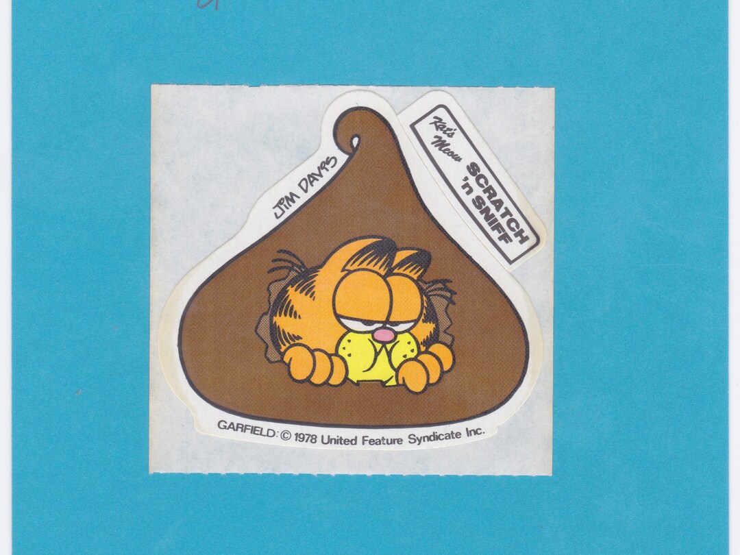 Vintage Large Garfield Scratch & Sniff Sticker - Etsy