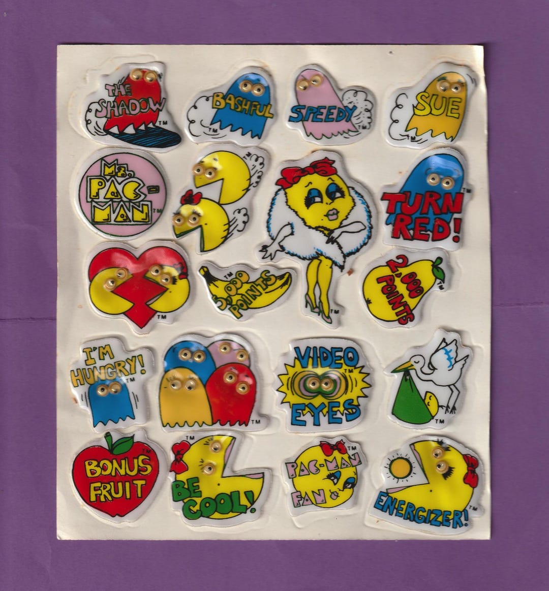 Vintage 1980s Pac Man PUFFY Stickers GOOGLY EYES - Etsy
