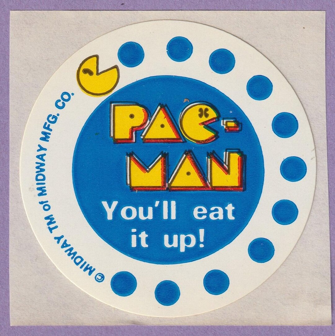 Vintage 1980 Pac Man Midway Sticker #2 - Etsy