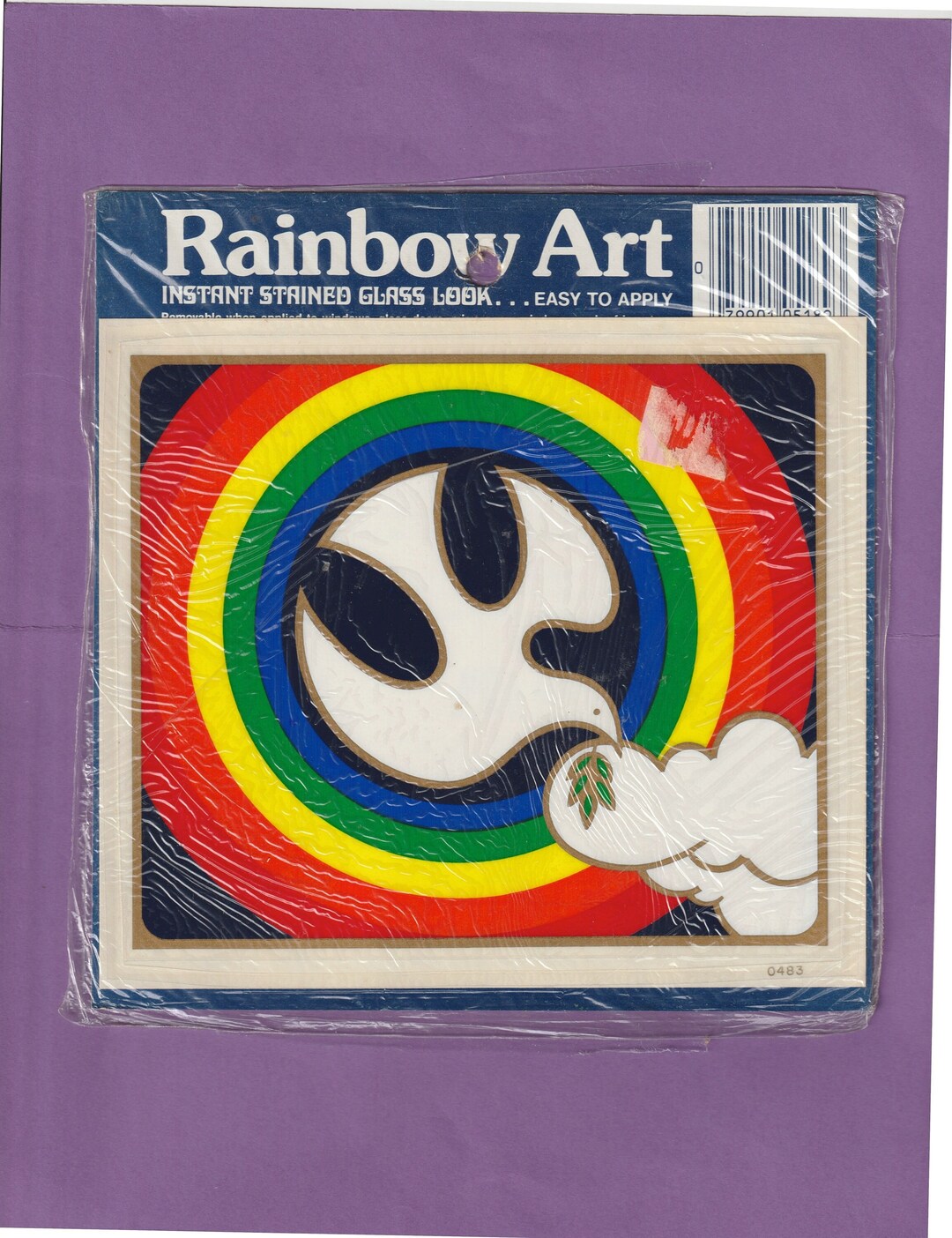 RARE Vintage 1980s Decal Sticker Dove Peace Rainbow - Etsy