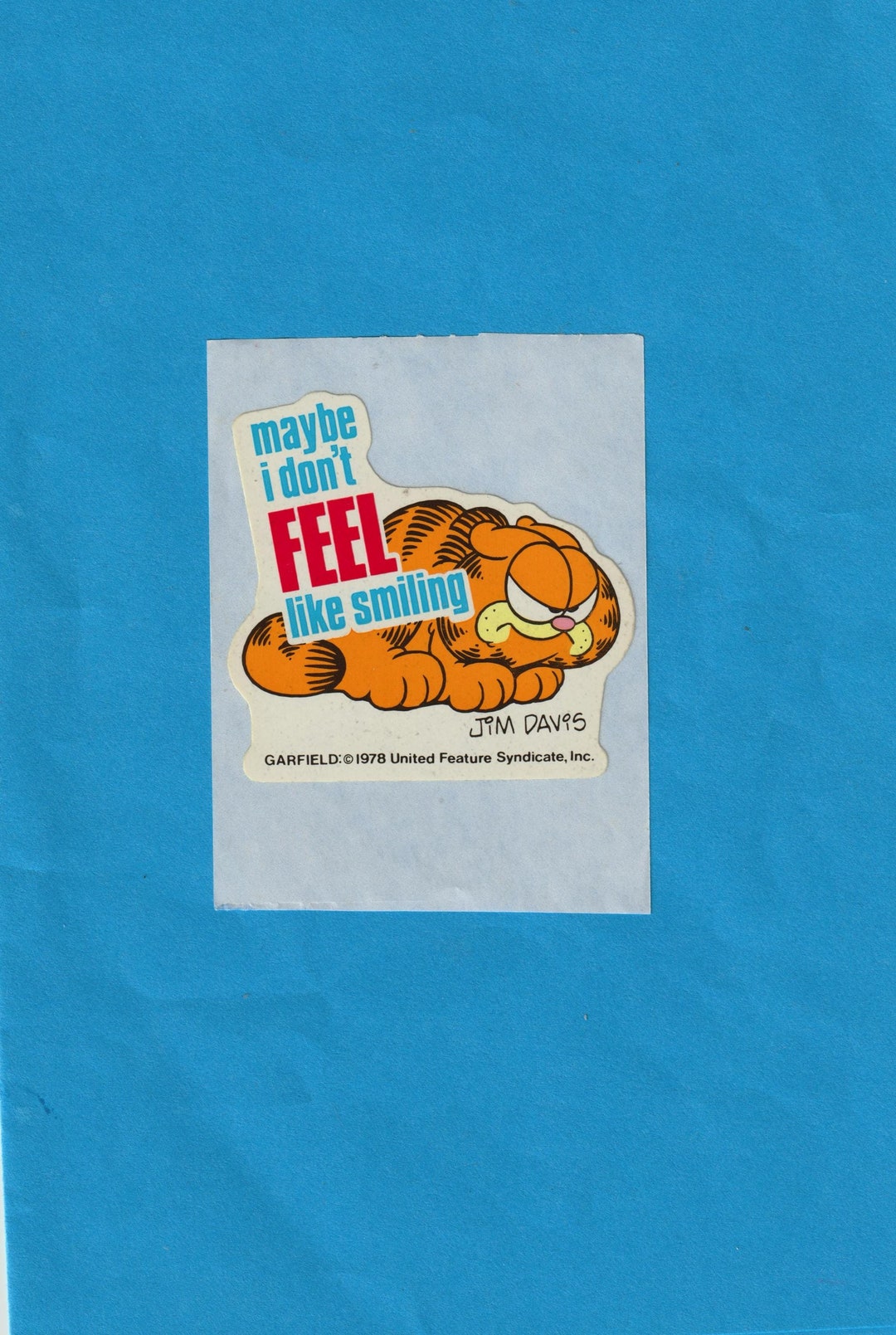 Vintage 1978 Garfield Untied Feature Syndicate Sticker #2 - Etsy