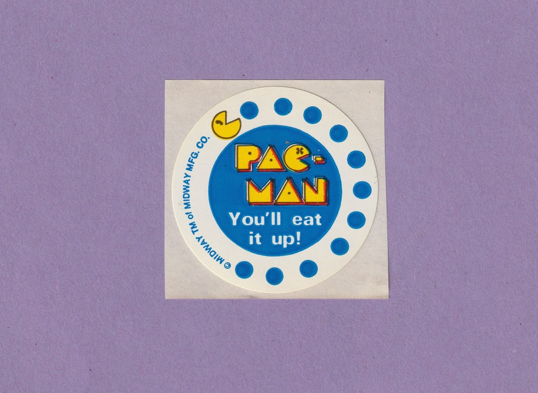 Vintage 1980 Pacman Midway Sticker 2 - Etsy