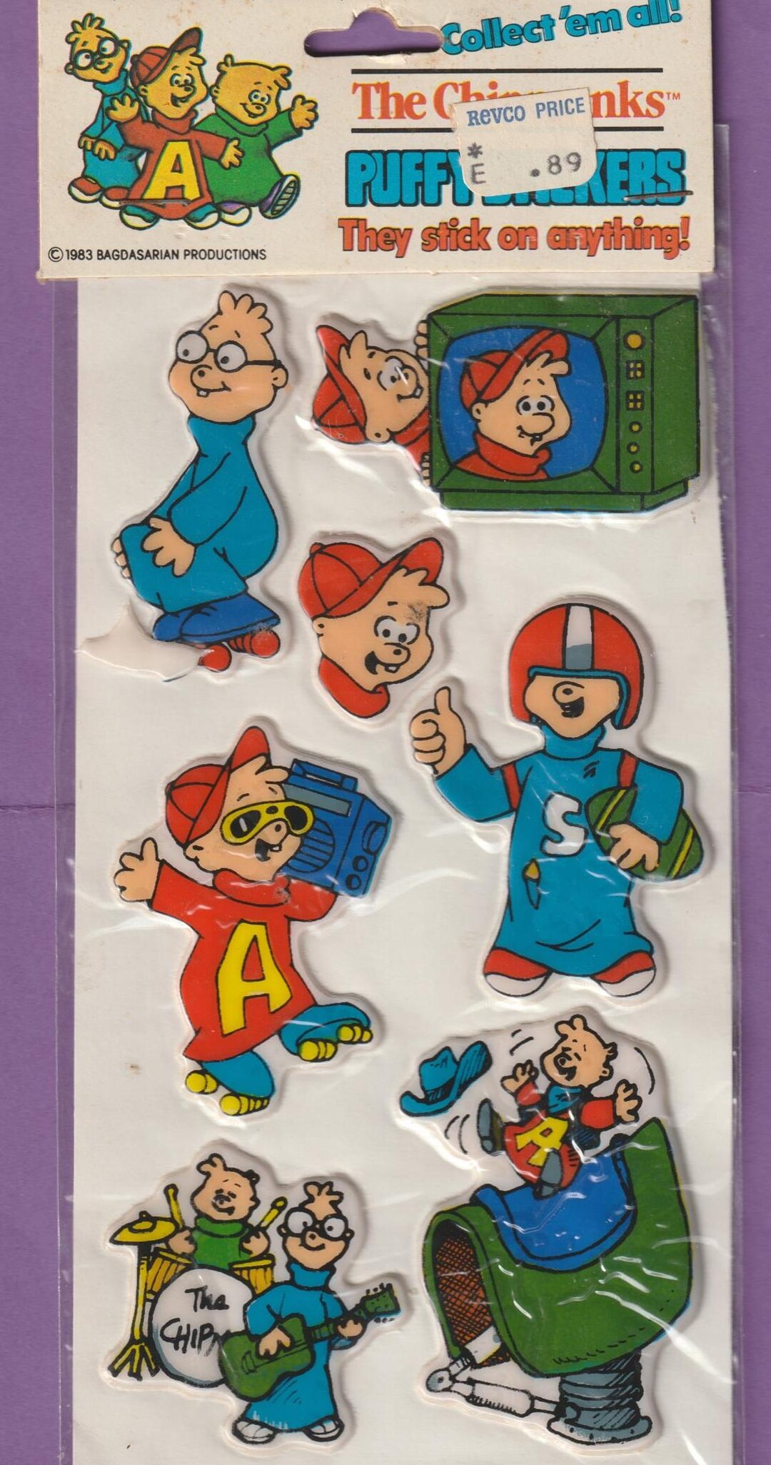 Vintage 1980s ALVIN & the CHIPMUNKS Puffy Stickers SEALED - Etsy
