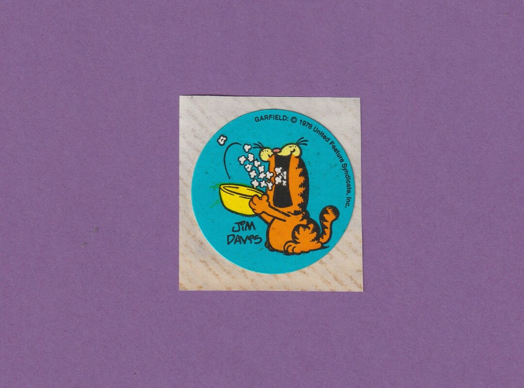 READ Vintage 1980s Garfield Popcorn Scratch & Sniff Sticker by Kats ...