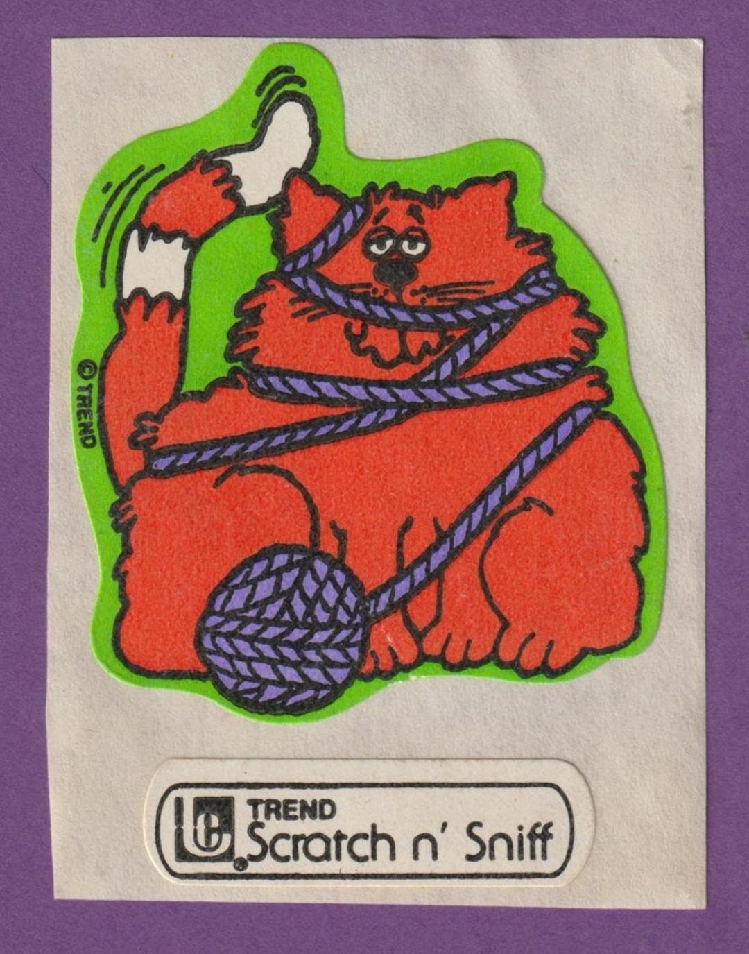 Vintage Large Trend Matte CAT Scratch & Sniff Sticker YARN - Etsy