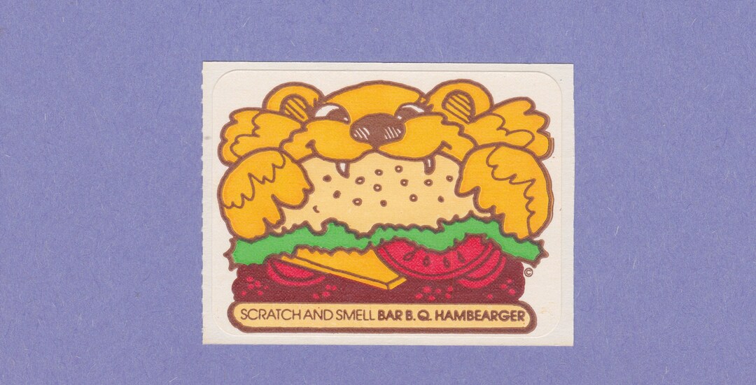 Vintage Mello Smellos BAR B Q HAMBEARGER Scratch &Sniff Sticker - Etsy ...