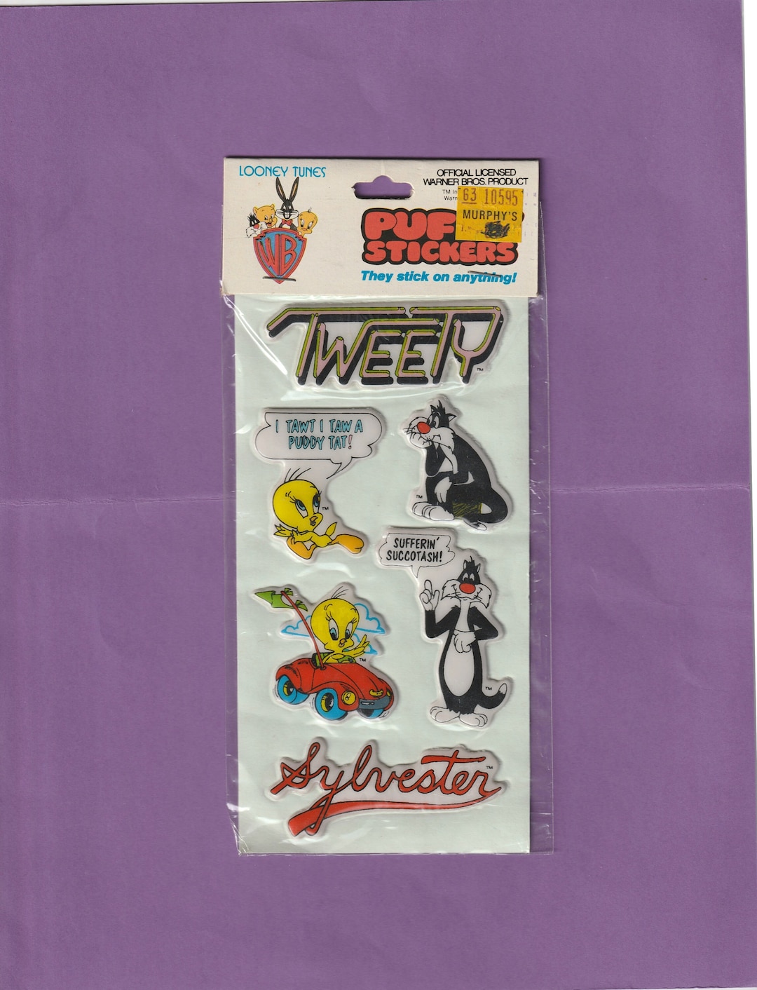 Vintage Warner Bros. Puffy Stickers SEALED SYLVESTER TWEETY - Etsy