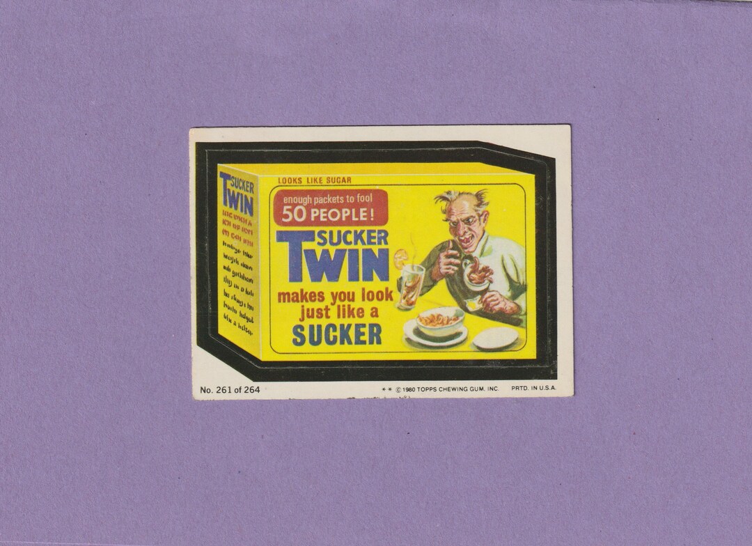 Vintage 1970s Wacky Package Pack Sticker SUCKER TWIN - Etsy