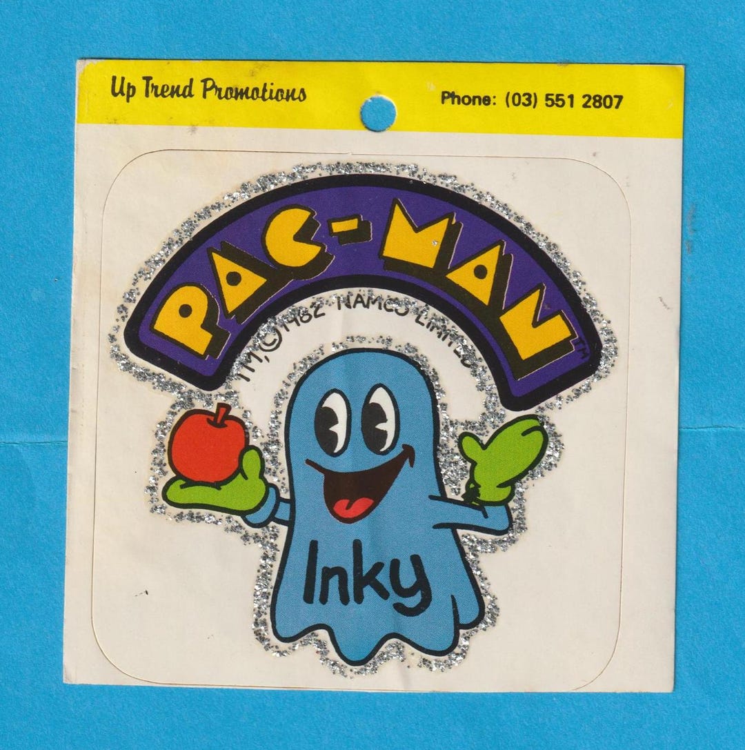 Vintage NAMCO 1980s GLITTER Pac Man Sticker INKY - Etsy
