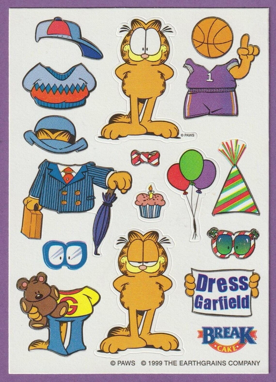 Vintage Garfield Activity Stickers - Etsy