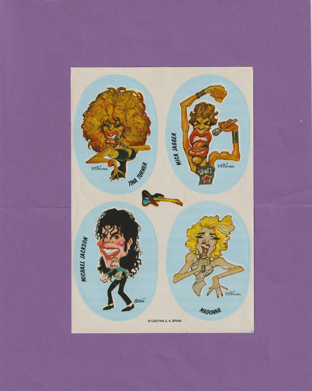 Vintage 1990 Killian Sticker Madonna Michael Jackson Mick Tina Turner ...