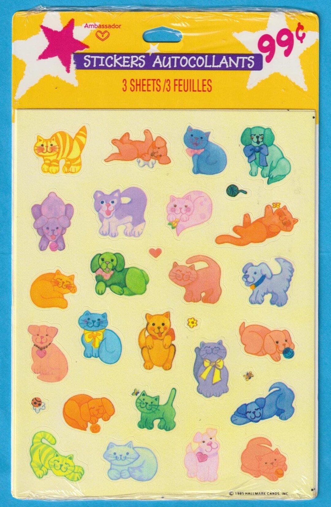 Vintage 1980s HALLMARK Ambassador Sticker Pack KITTENS & PUPPIES - Etsy