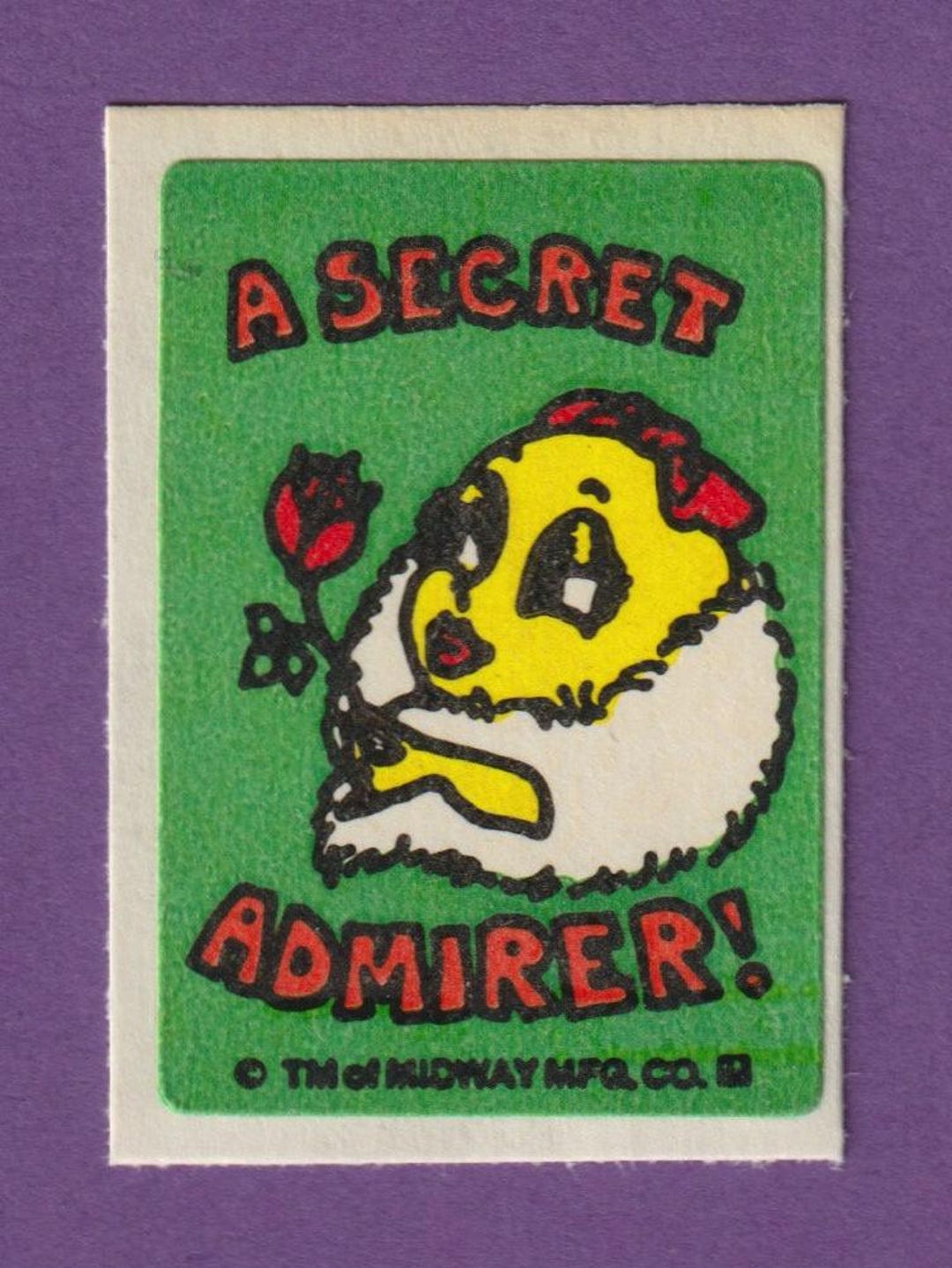 Vintage Ms. Pac Man Scratch and Sniff Sticker Rose Secret Admirer - Etsy