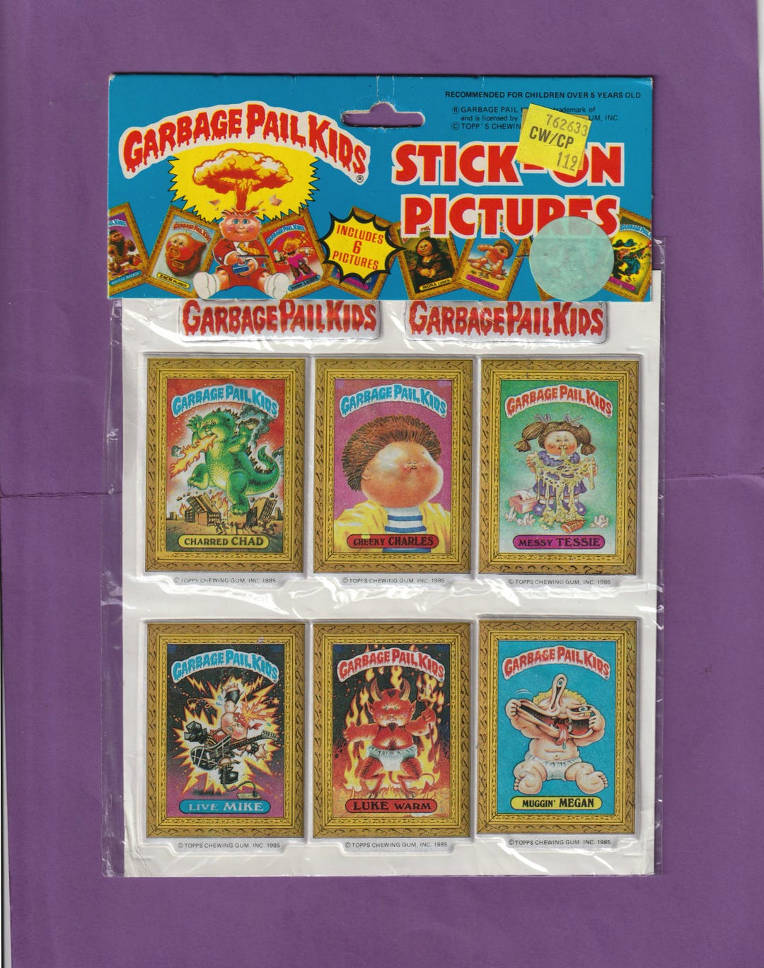 Vintage 1980s Garbage Pail Kids Puffy Stickers #6 - Etsy