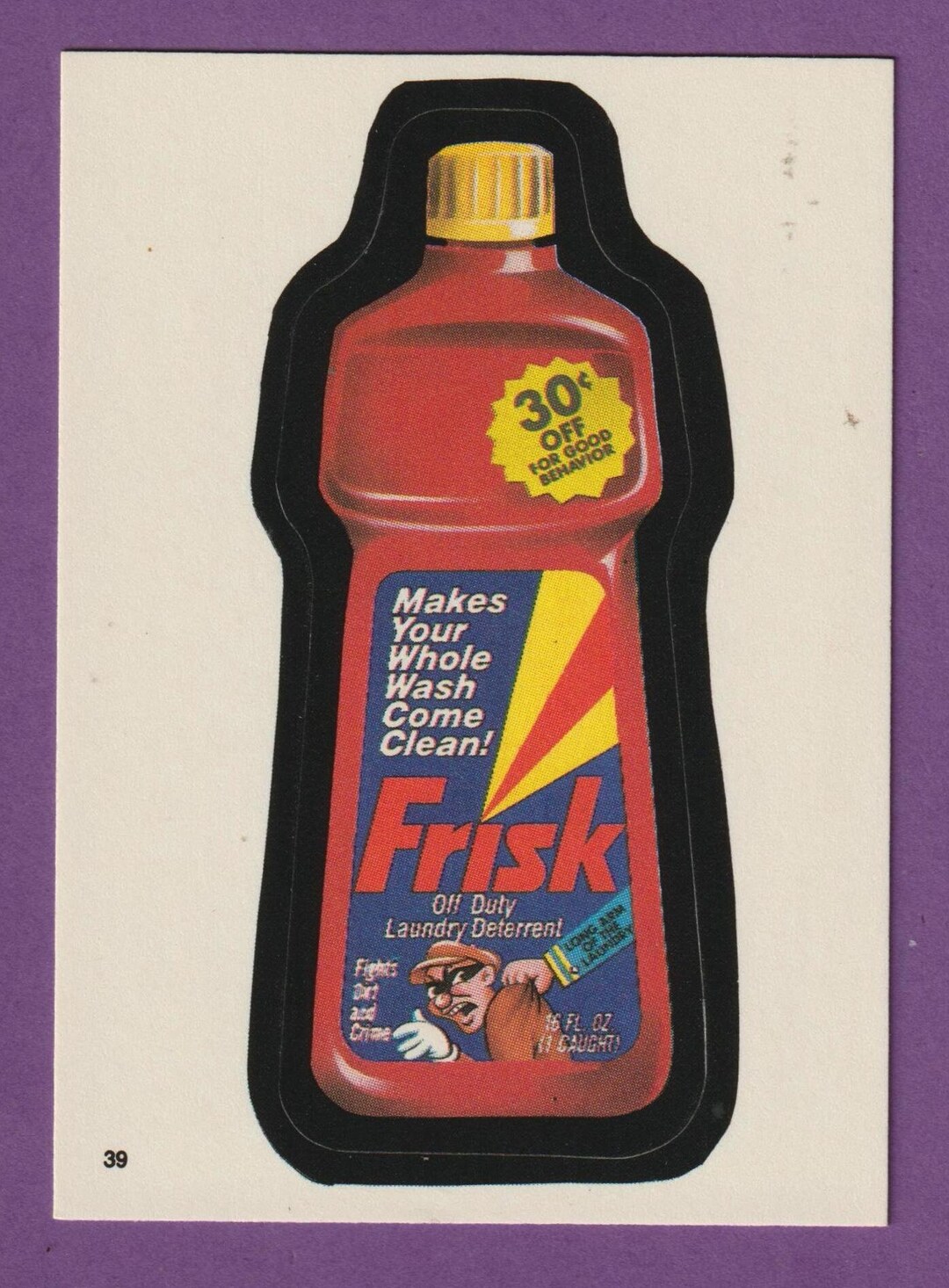 Vintage 1980s Wacky Package Pack Sticker FRISK - Etsy