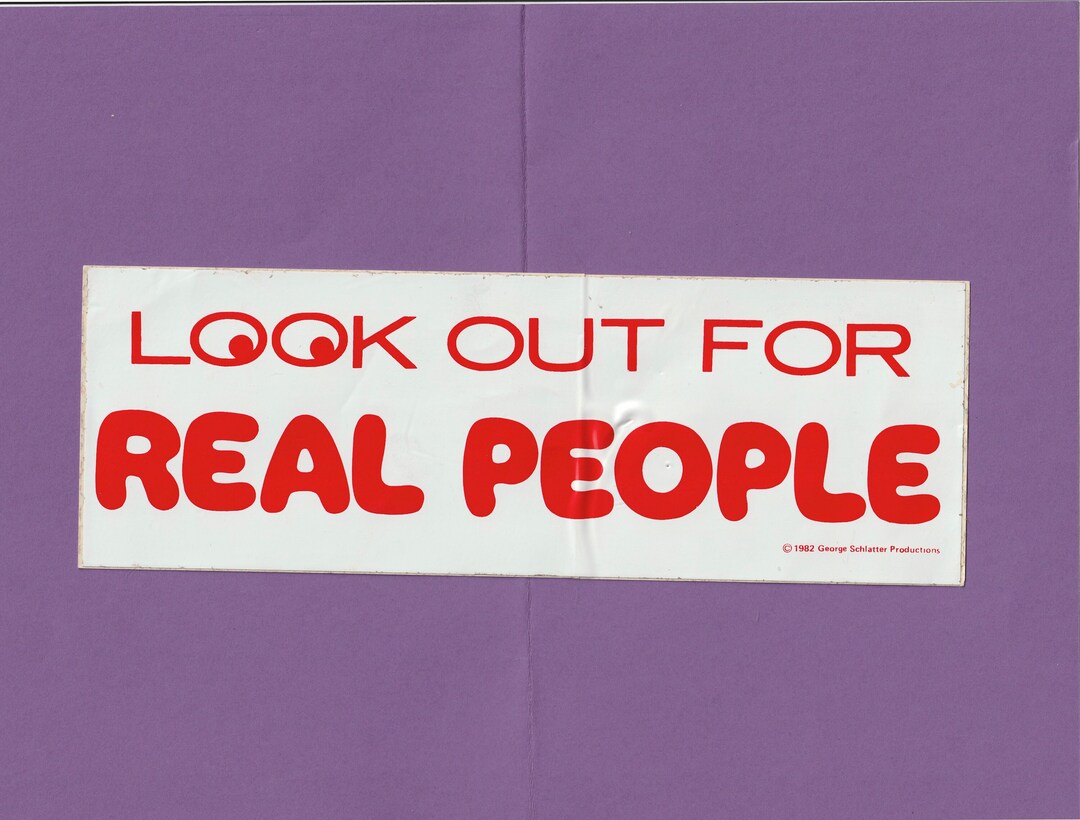 Vintage RARE 1980s REAL PEOPLE Bumper Sticker - Etsy