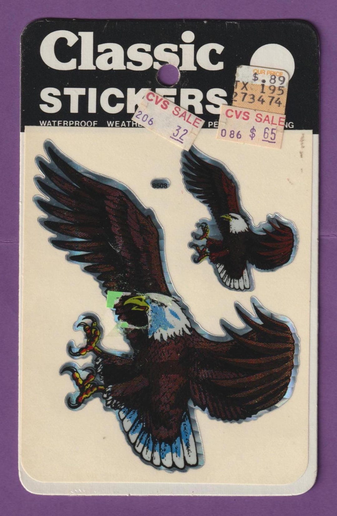 Vintage 1980 Classic Stickers BALD EAGLE SEALED - Etsy