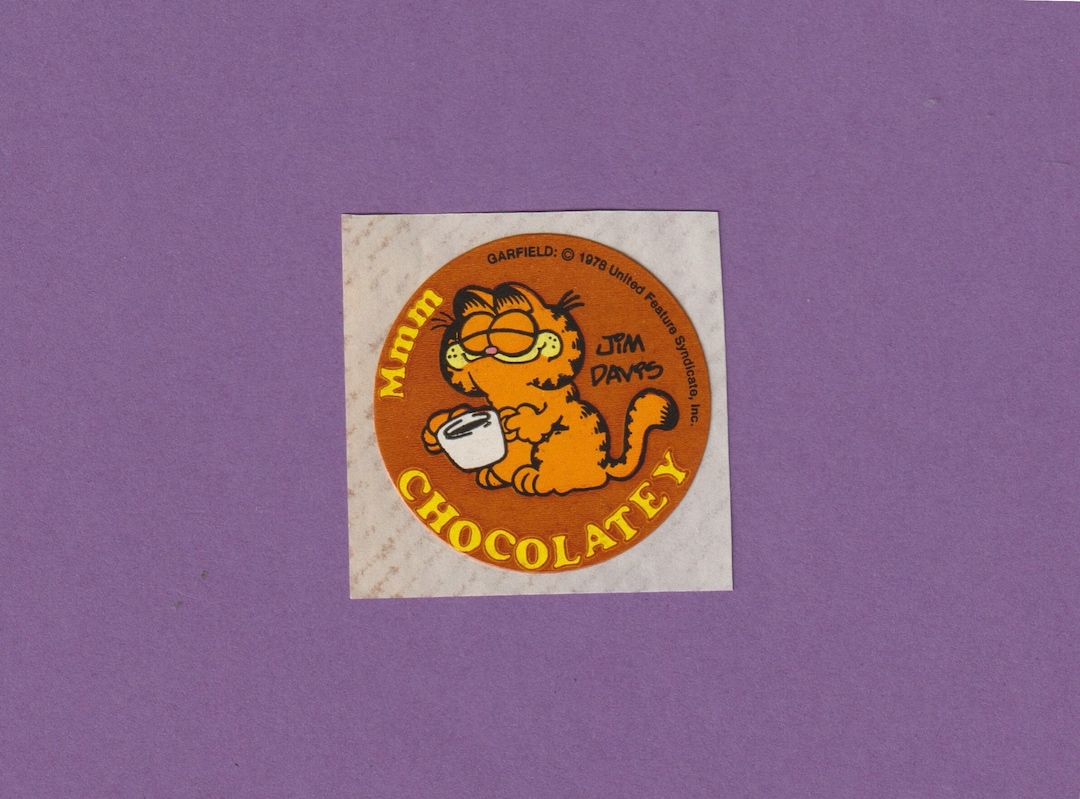 READ Vintage 1980s Garfield Chocolate Scratch & Sniff Sticker by Kats ...