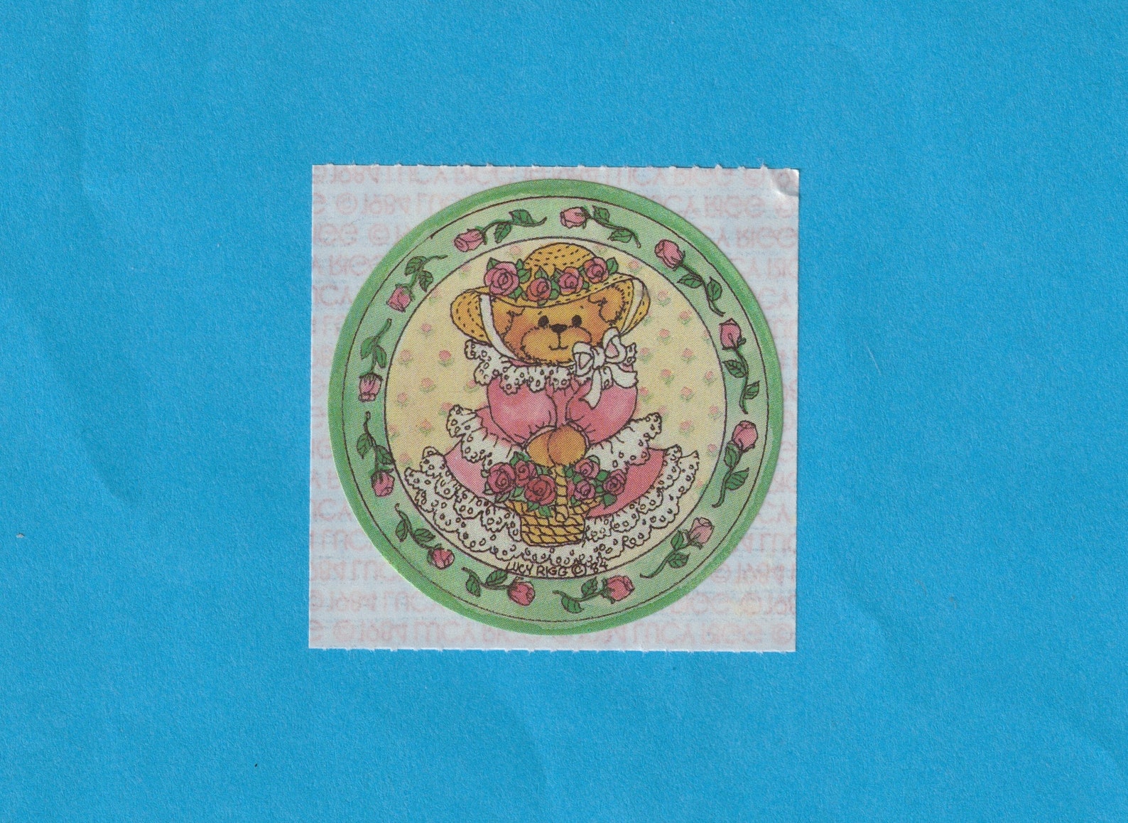 Vintage 1980s Lucy Rigg's Sticker Bear W/ Bouquet - Etsy