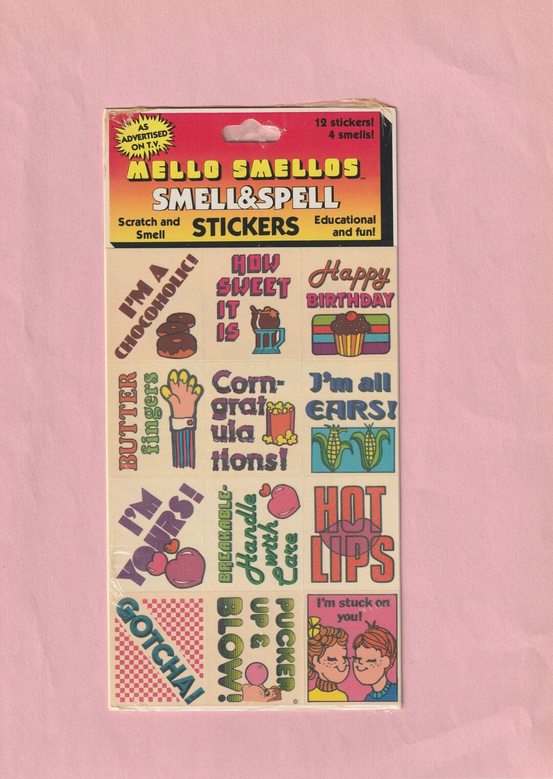 Vintage Mello Smello Smell & Spell Scratch N Sniff Stickers - Etsy