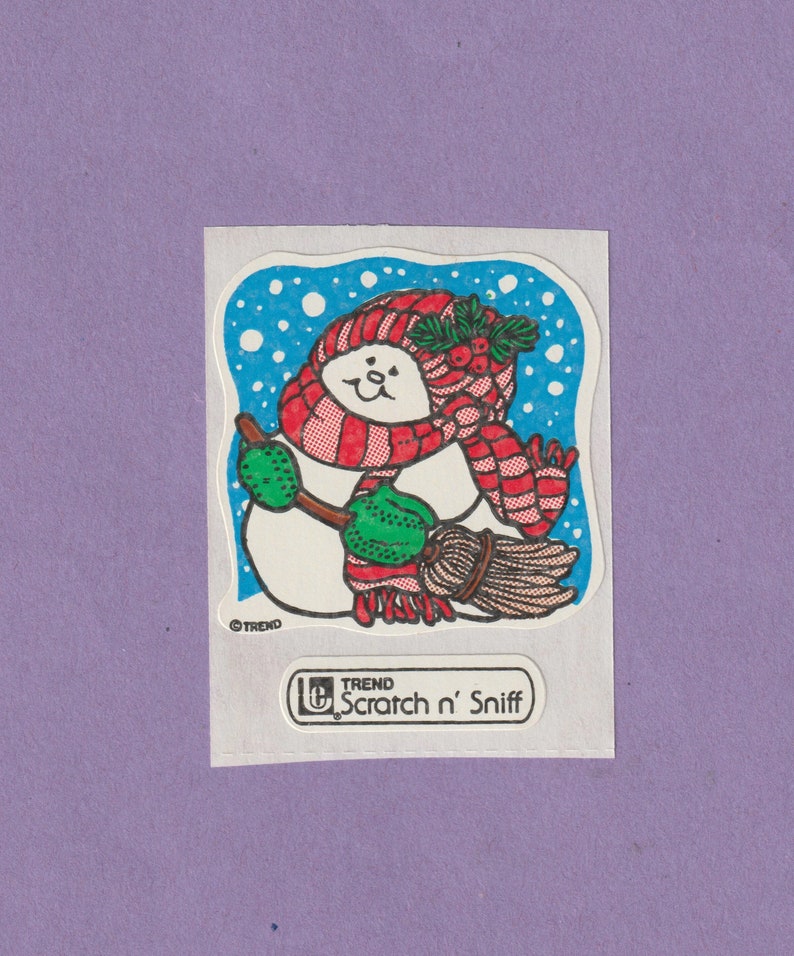 Vintage LARGE Trend Scratch & Sniff Sticker SNOWOMAN - Etsy