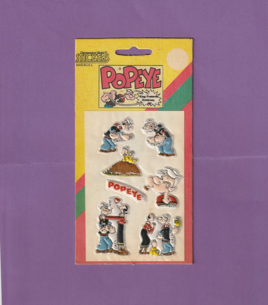 Vintage 1979 Dimension Weld Popeye Puffy Stickers - Etsy
