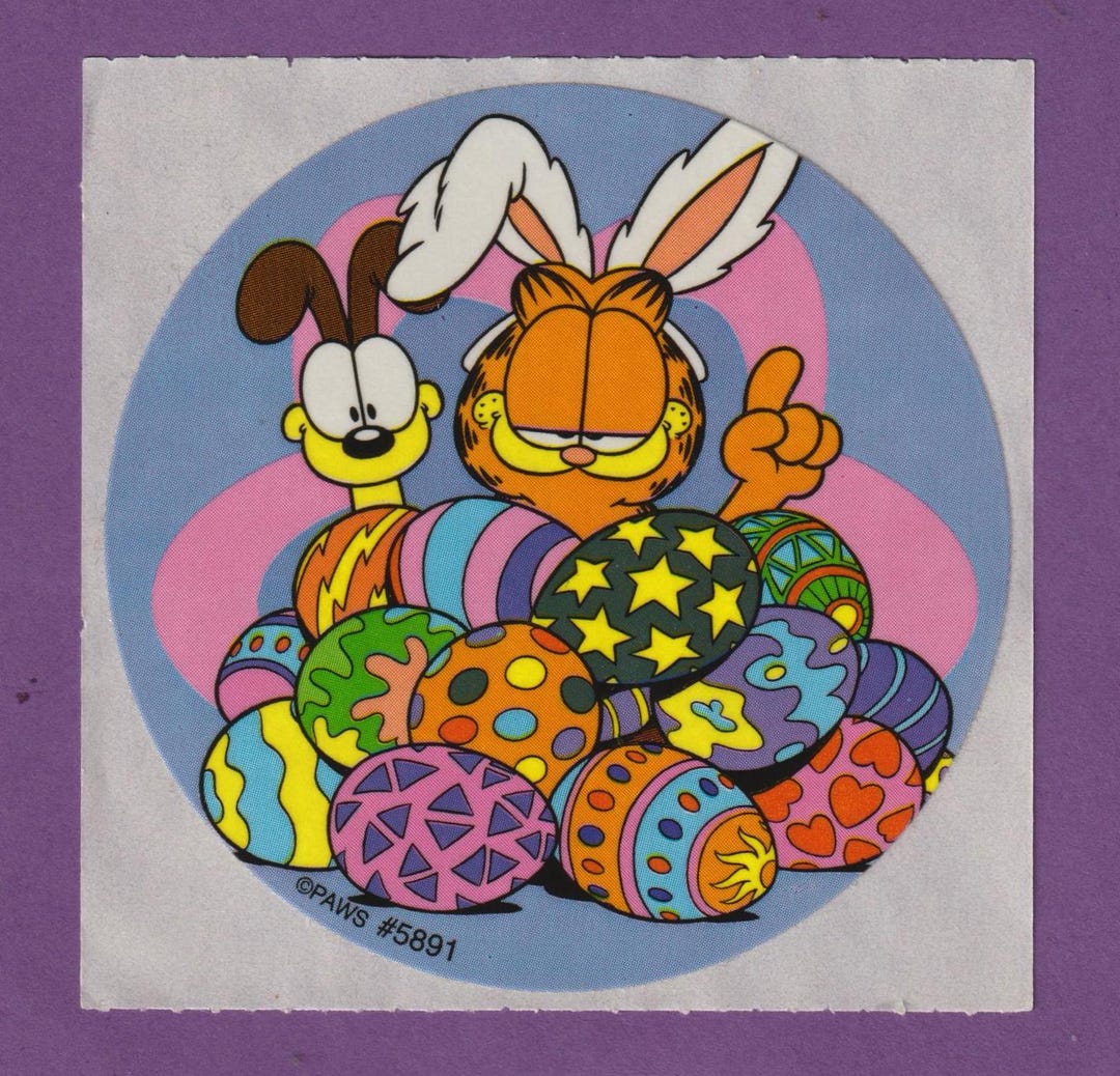 Vintage 1980s PAWS GARFIELD Sticker EASTER Odie - Etsy