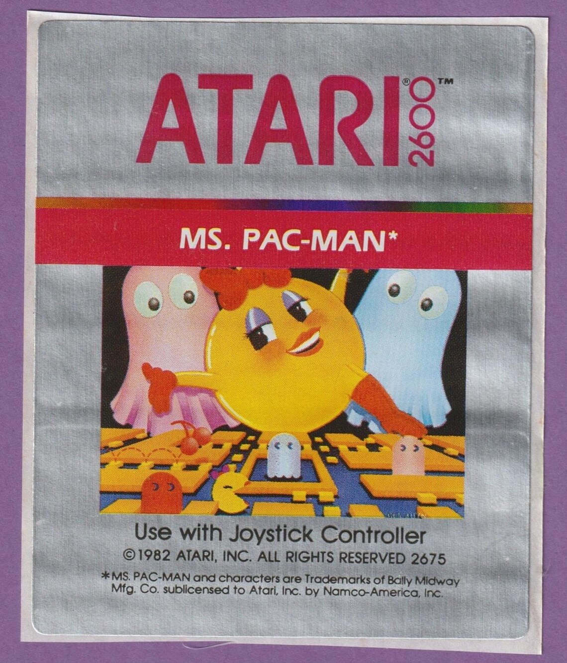 Vintage 1980s Ms. Pac Man ATARI Sticker - Etsy