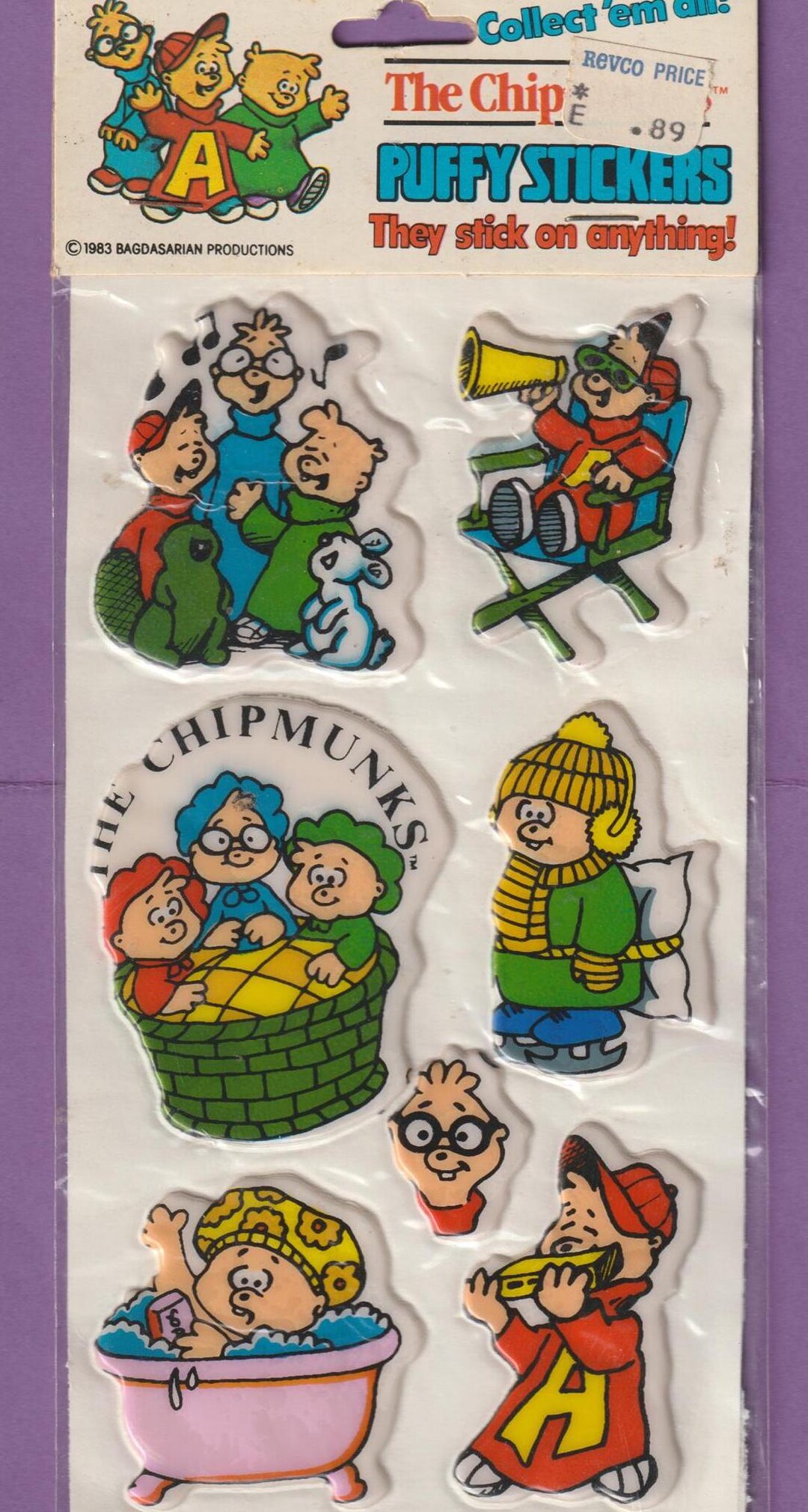 Vintage 1980s ALVIN & the CHIPMUNKS Puffy Stickers SEALED #2 - Etsy