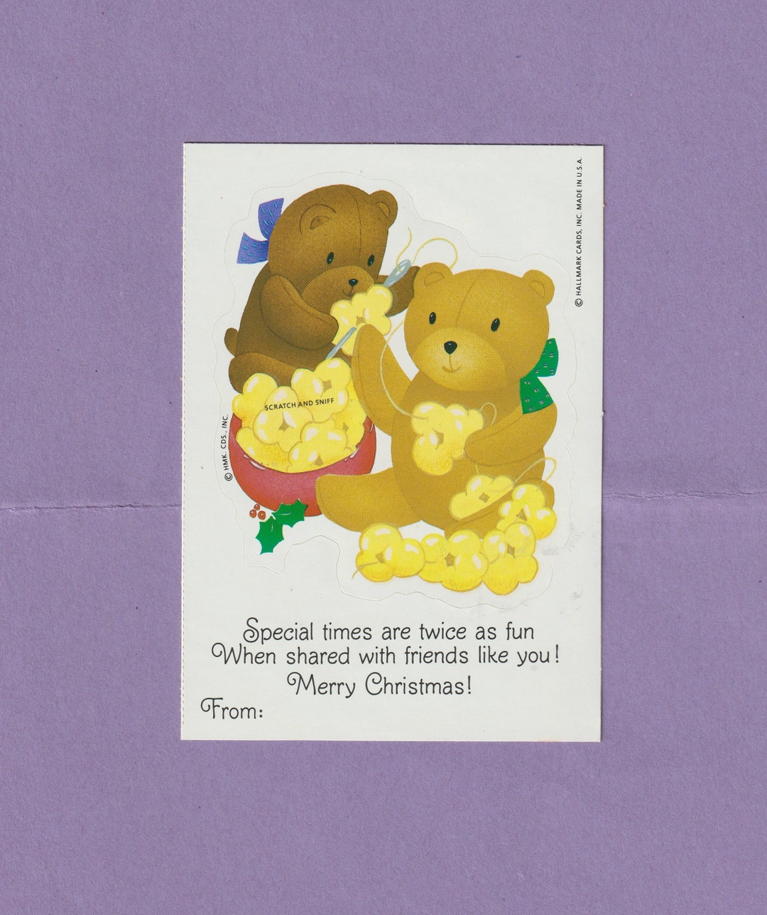 Vintage 1980 Hallmark Christmas Scratch and Sniff Sticker Labels #4 - Etsy